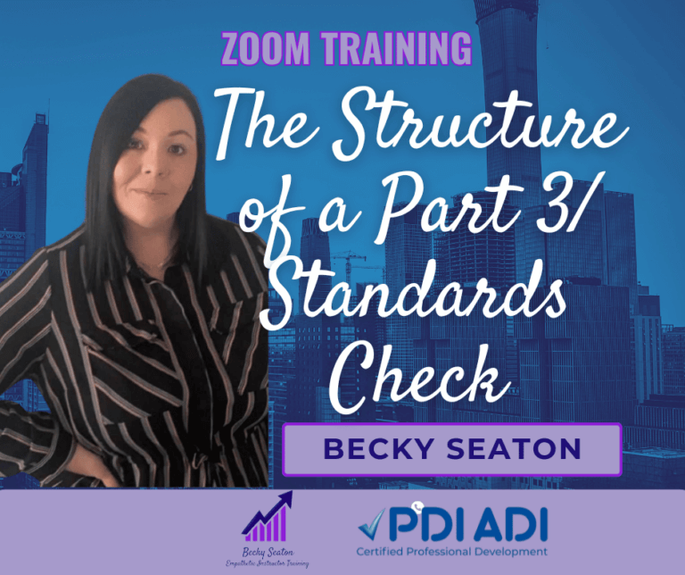 The Structure of a Part 3/Standards Check - PDIADI | National Driving ...